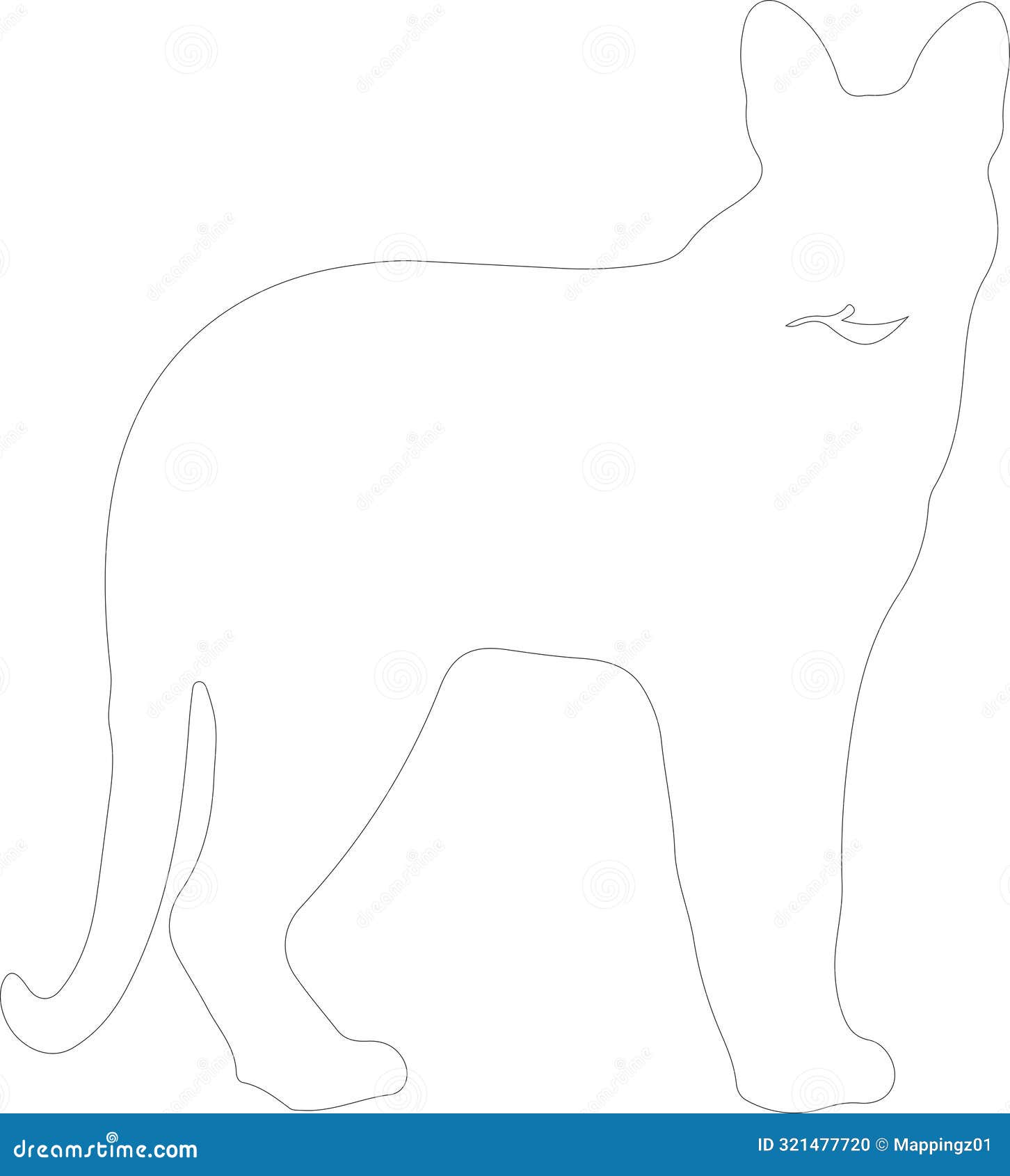 Serval Outline Outline Silhouette Generative Ai Stock Vector ...