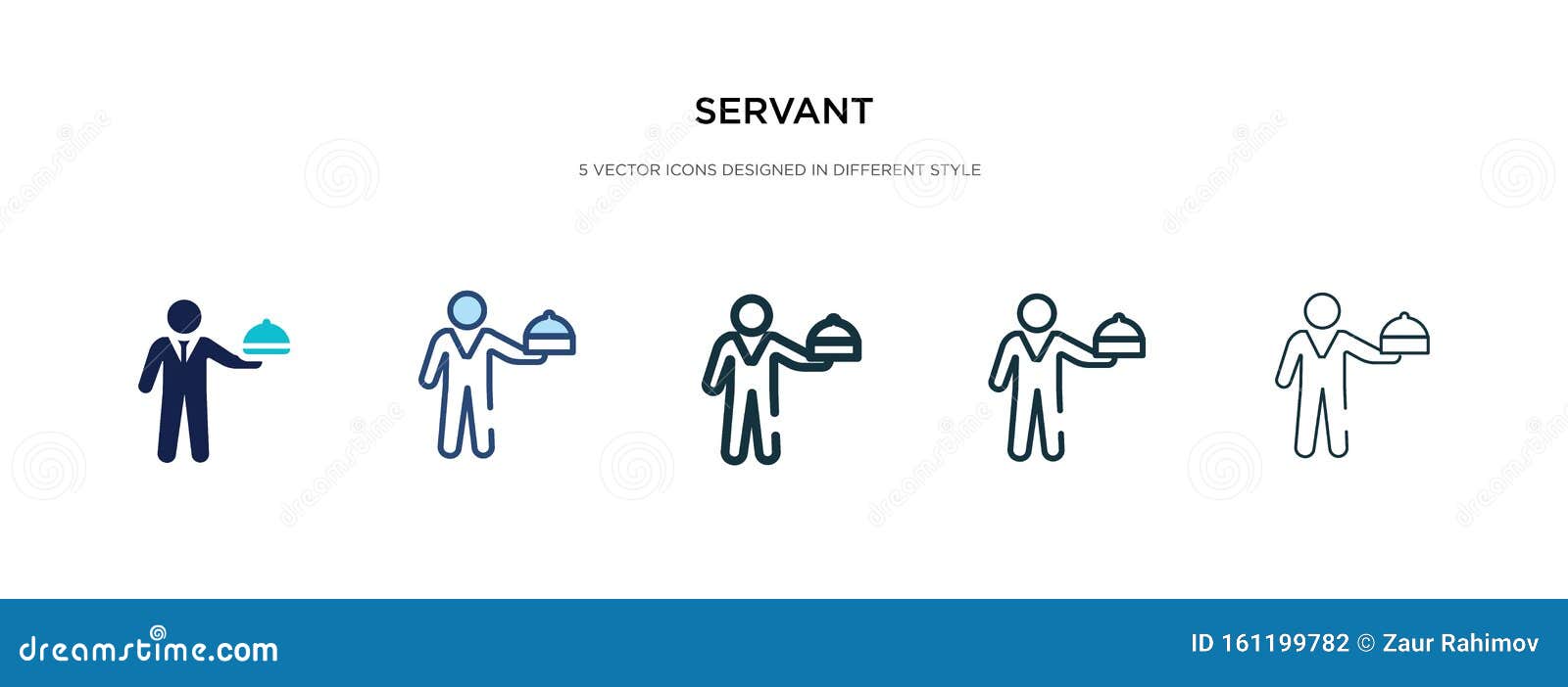 Servant Icon in Different Style Vector Illustration. Two Colored and ...