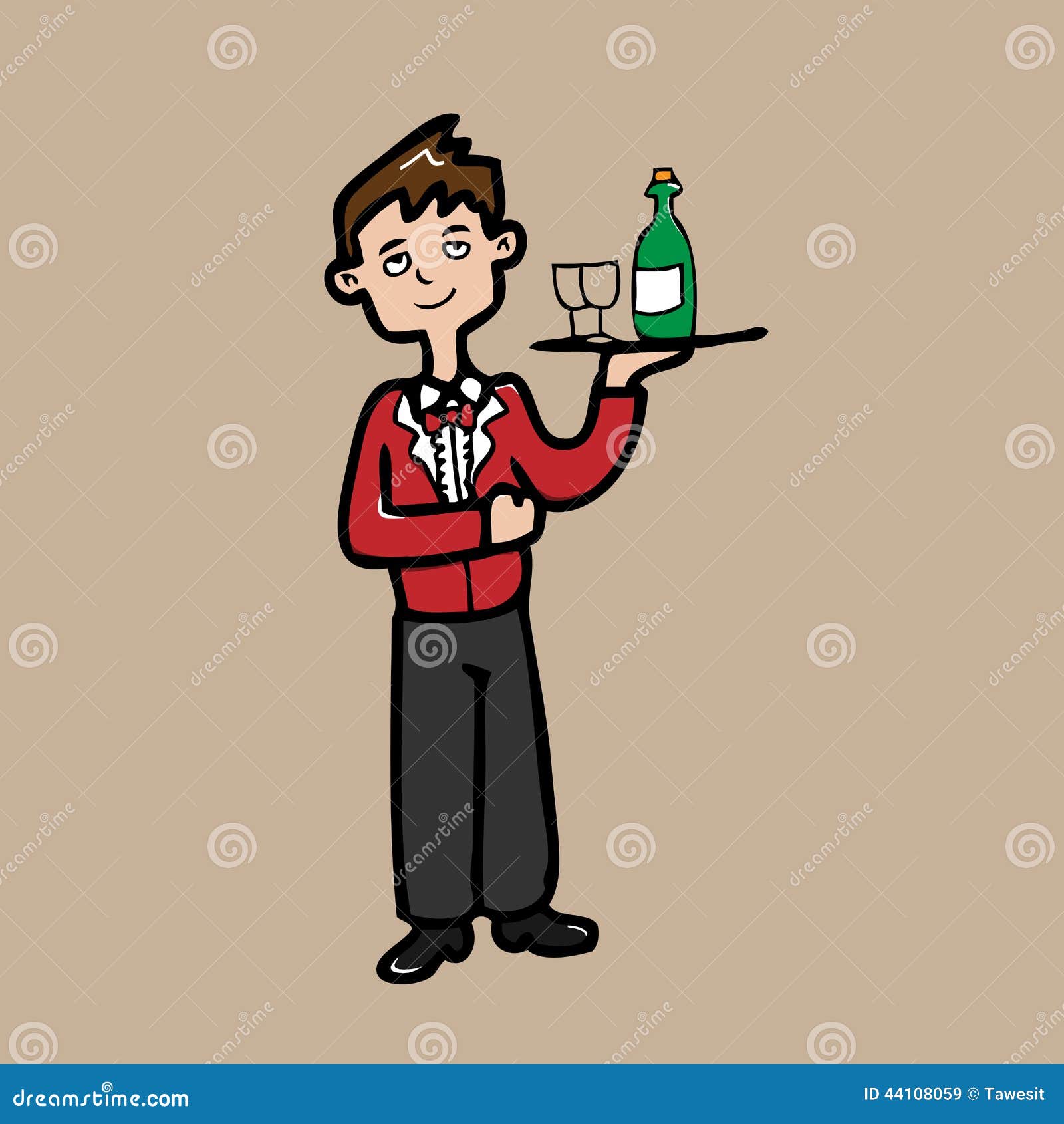 Servant Serve Liauor Stock Illustration - Image: 44108059