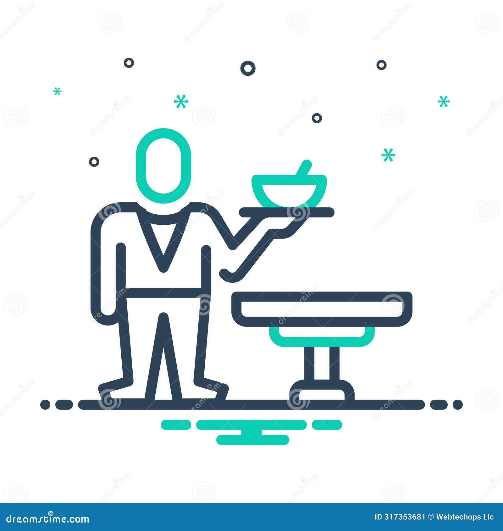 Mix Icon for Serve, Waiter and Servant Stock Vector - Illustration of ...