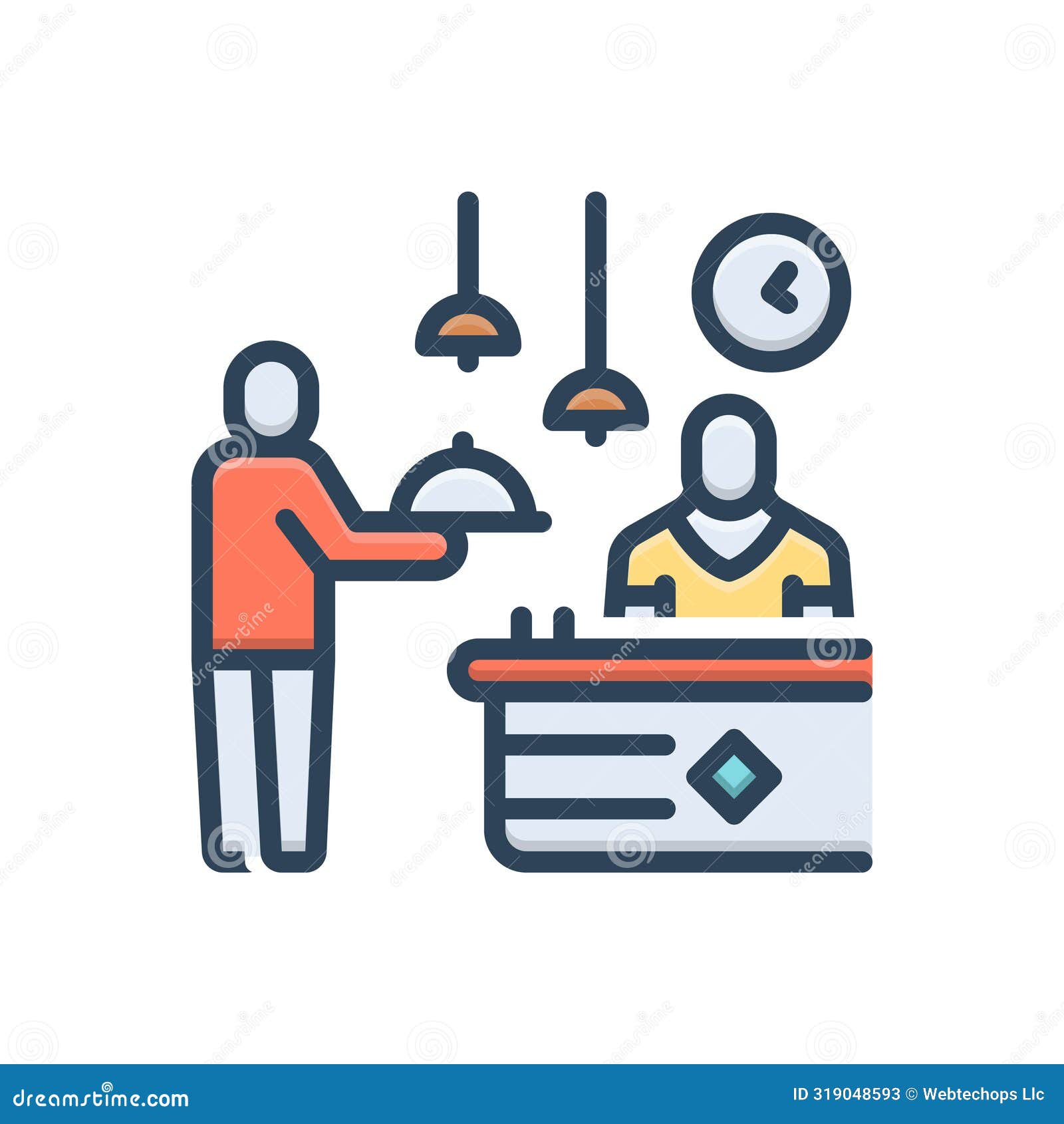 Color Illustration Icon for Serve, Waiter and Employee Stock ...