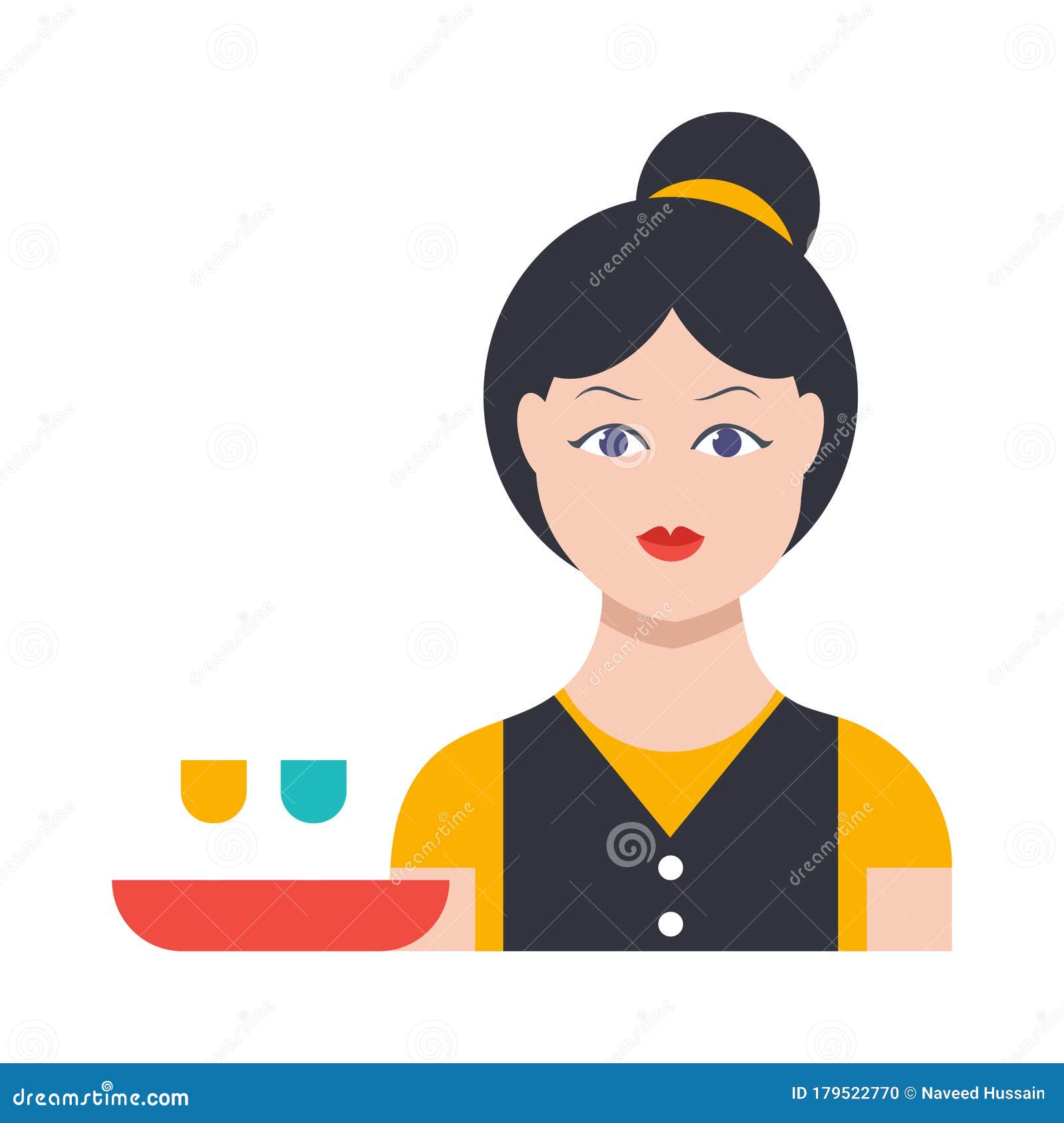 Serve Vector Flat Color Icon Stock Vector - Illustration of person ...