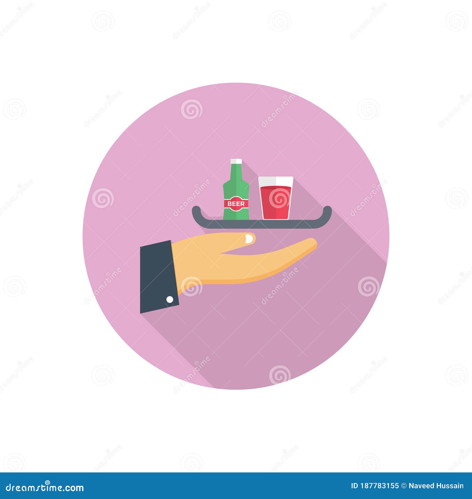 Serve Vector Flat Color Icon Stock Vector - Illustration of beverage ...