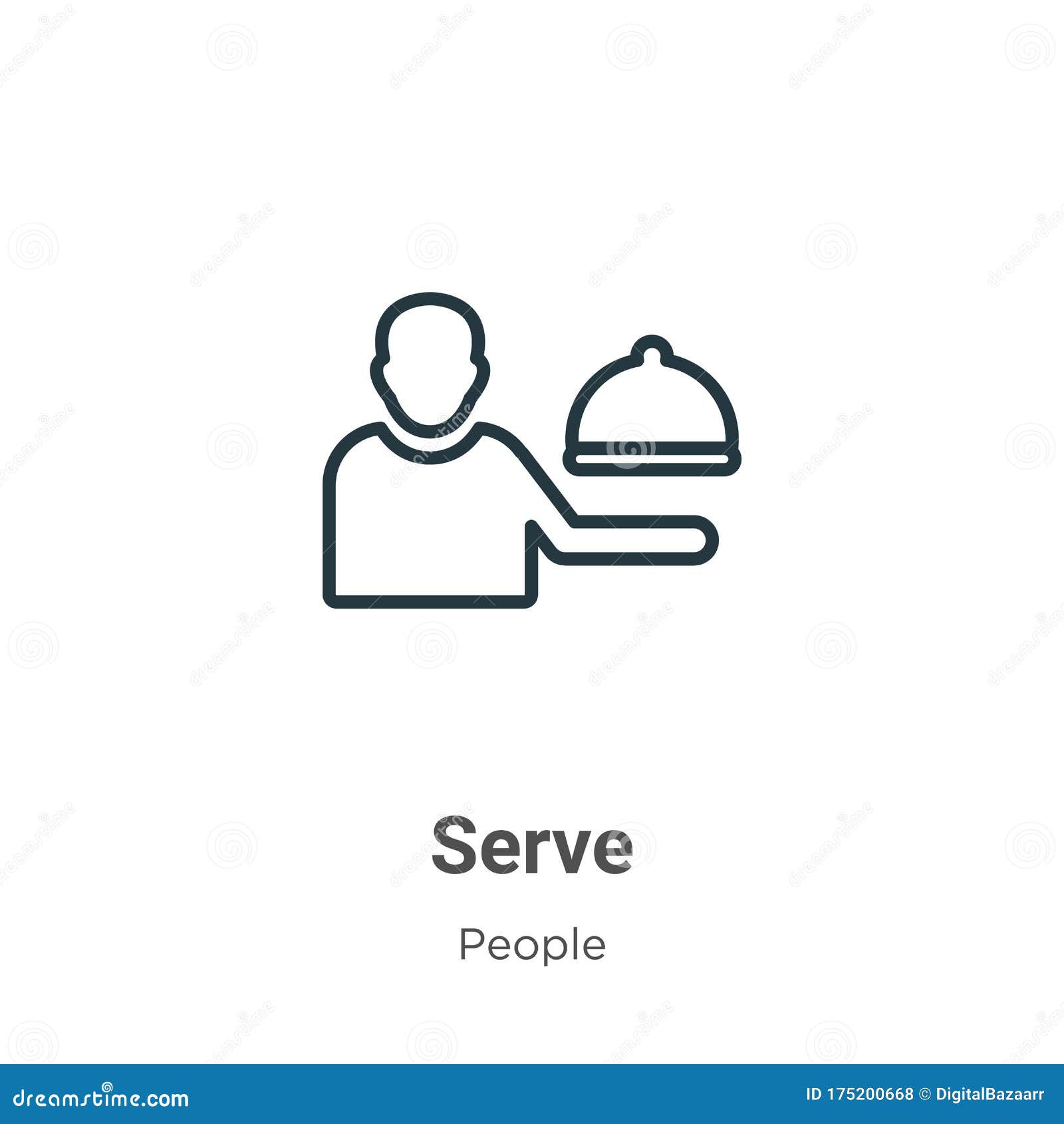 Serve Outline Vector Icon. Thin Line Black Serve Icon, Flat Vector ...