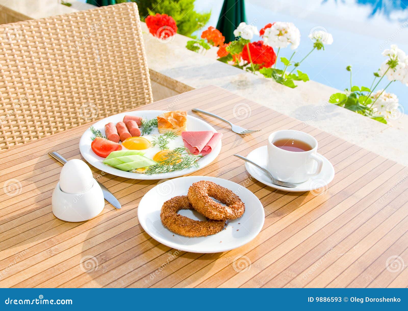 Served breakfast stock image. Image of hotel, interiors - 9886593
