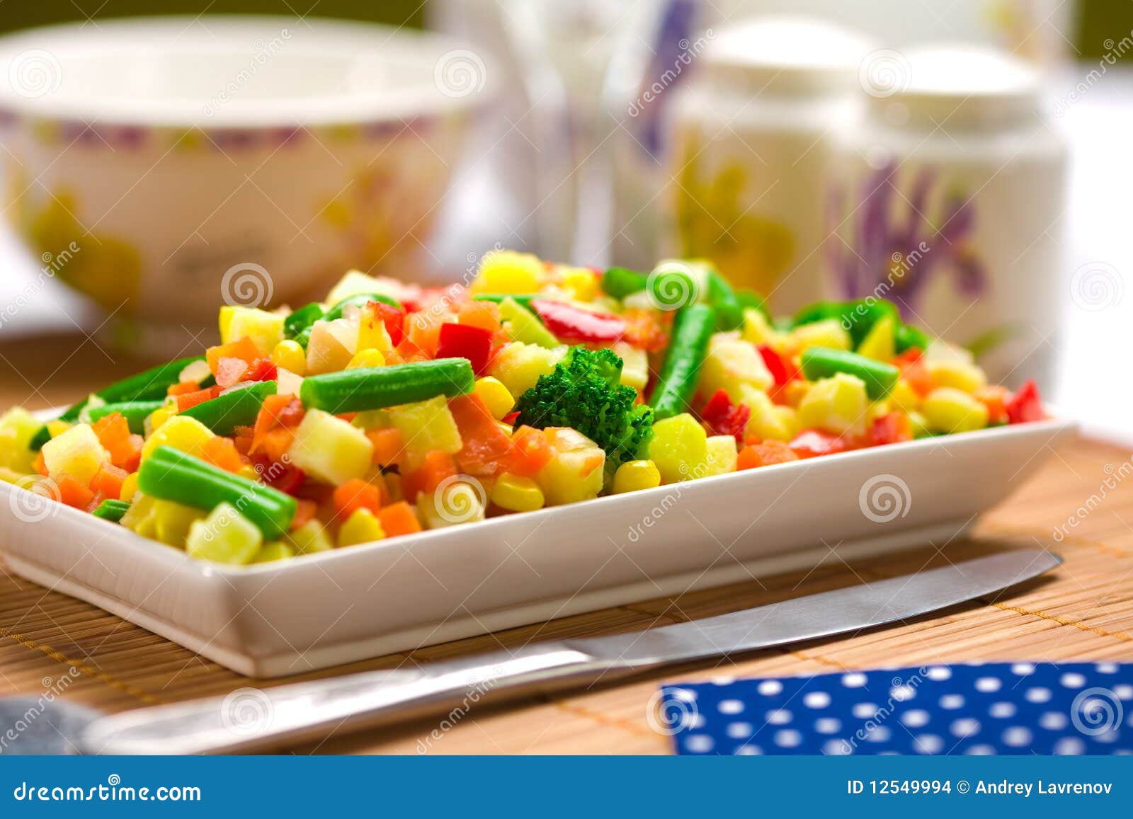Served Chopped Vegetables Mixture Stock Photo - Image of potato, onion ...