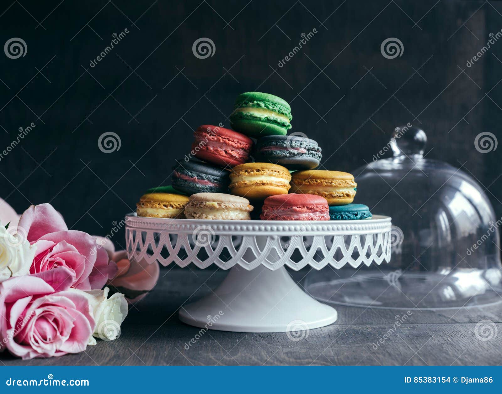 Served colorful macaroons stock photo. Image of delicious - 85383154
