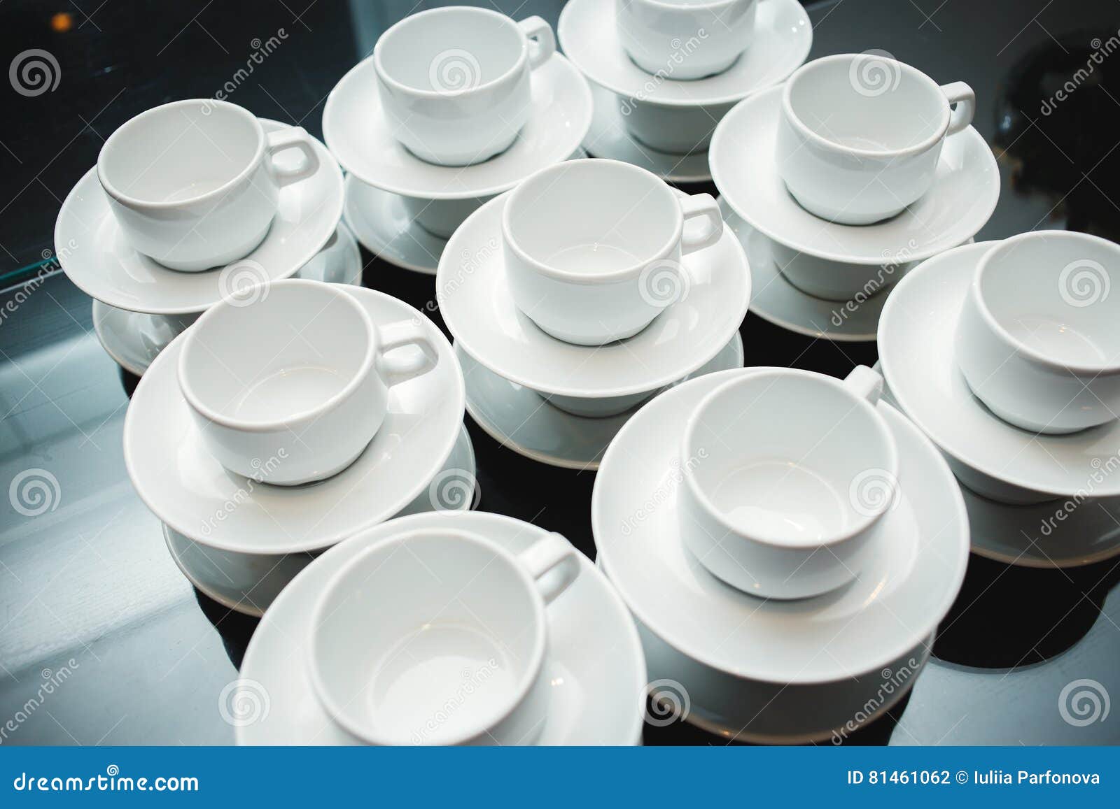 Served with Cups and Saucers on the Table Stock Photo - Image of ...