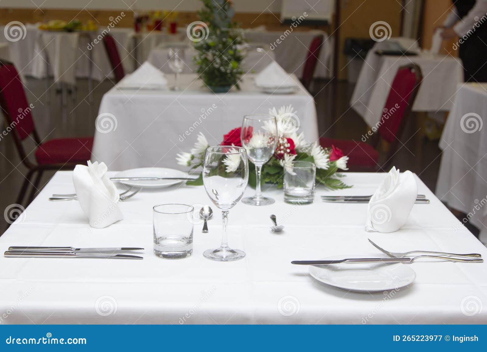 Served Dinner Table in a Restaurant. Restaurant Interior Stock Image ...