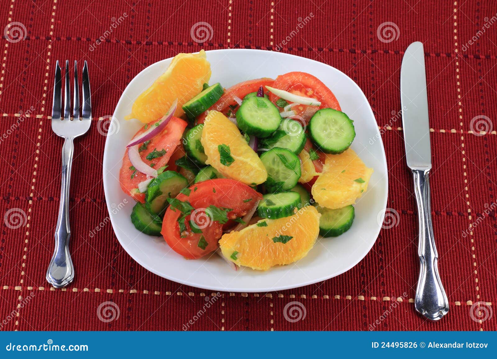 Served in Dish, Fruits and Vegetables Salad. Stock Photo - Image of ...