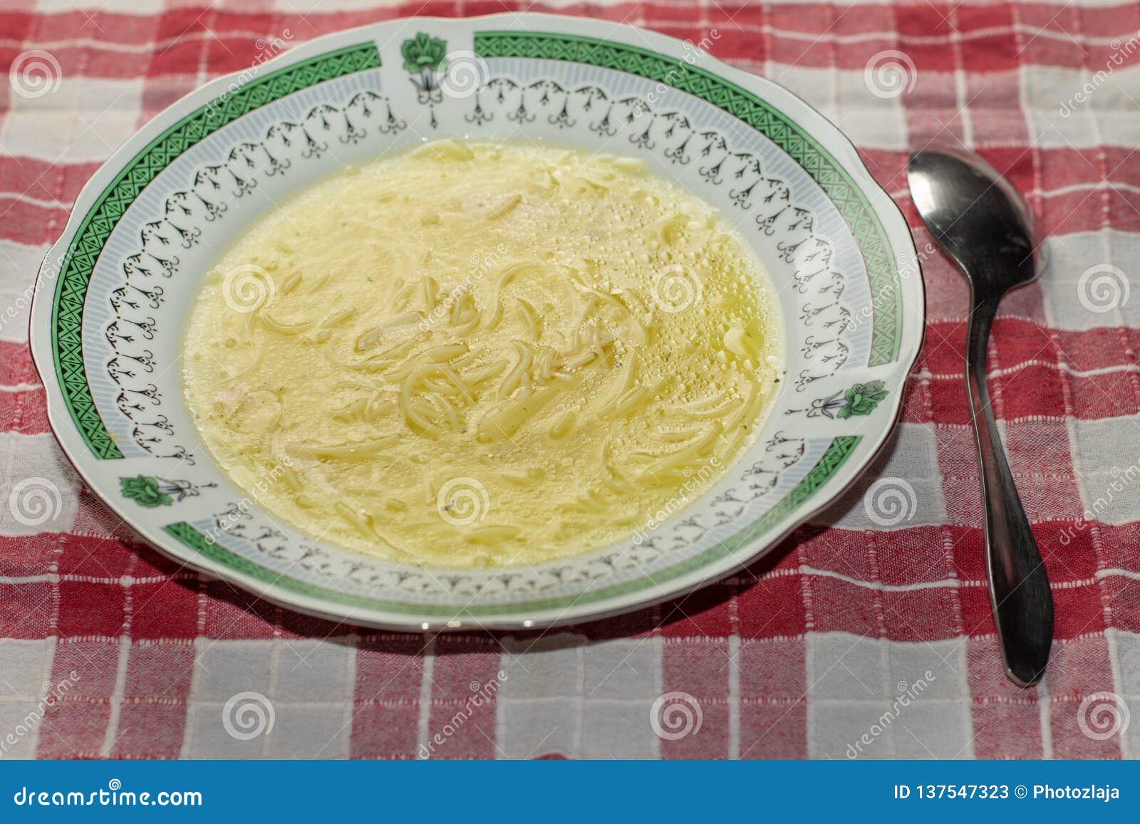 Served Homemade Chicken Soup on the Table Stock Image - Image of ...