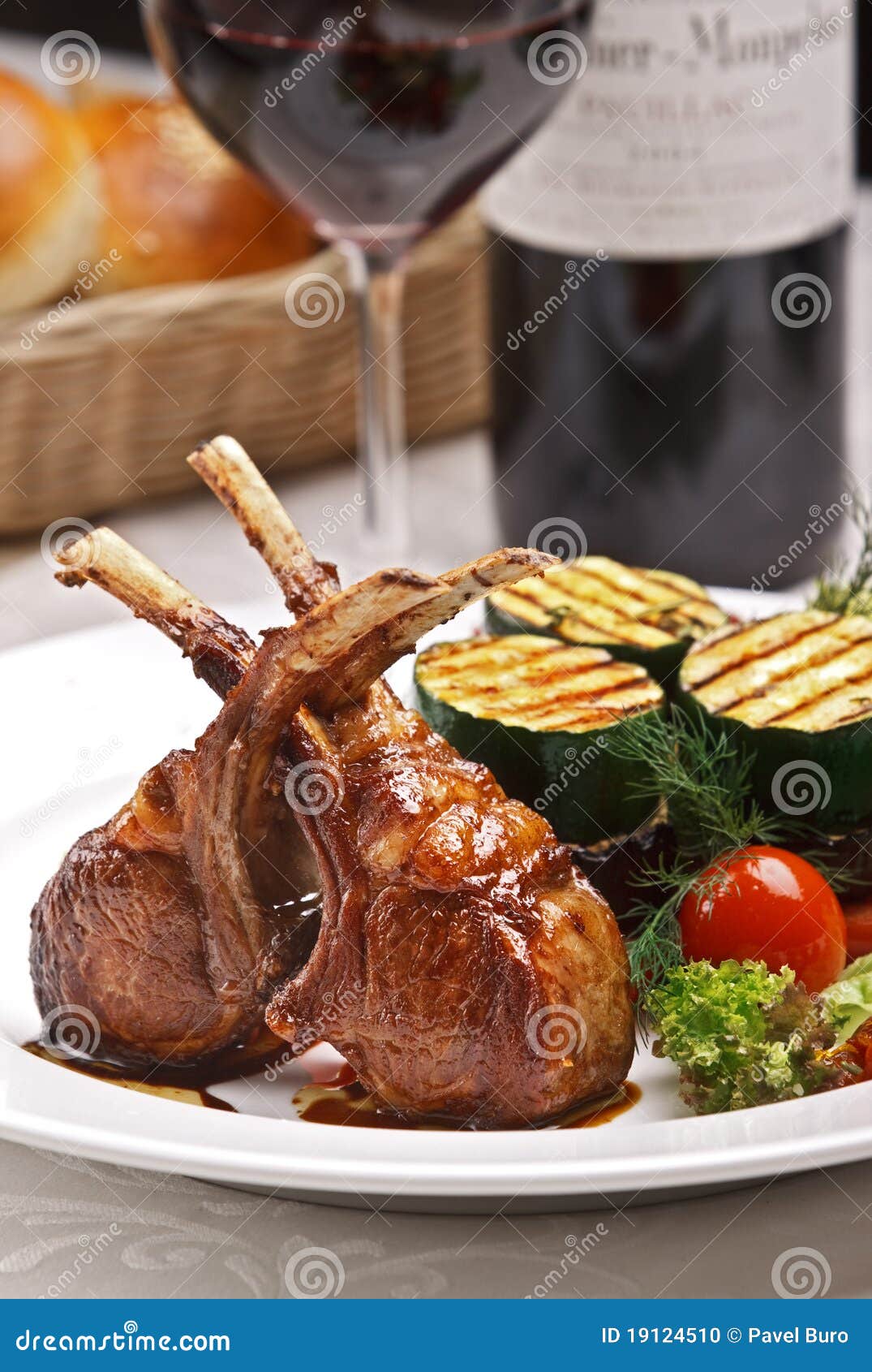 Raw Lamb Meat Marinated With Sauce Cooked On A Hot Smoky Charcoal Grill ...