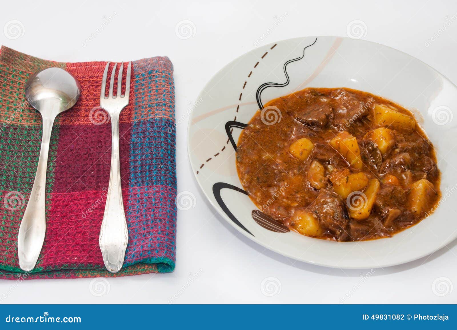 Served stew in the plate stock photo. Image of garlic - 49831082