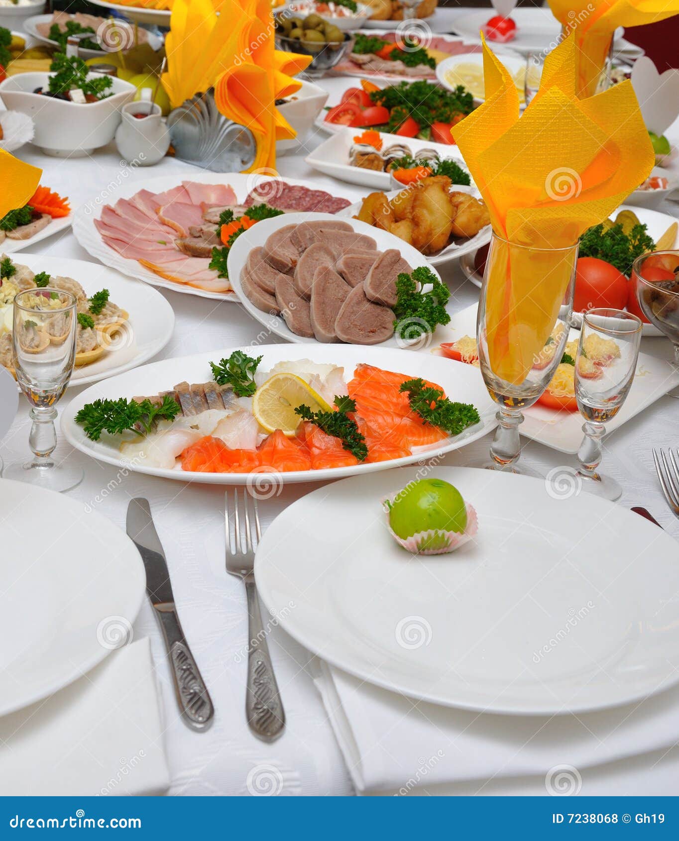 Served table stock photo. Image of knife, appetizer, refreshment - 7238068