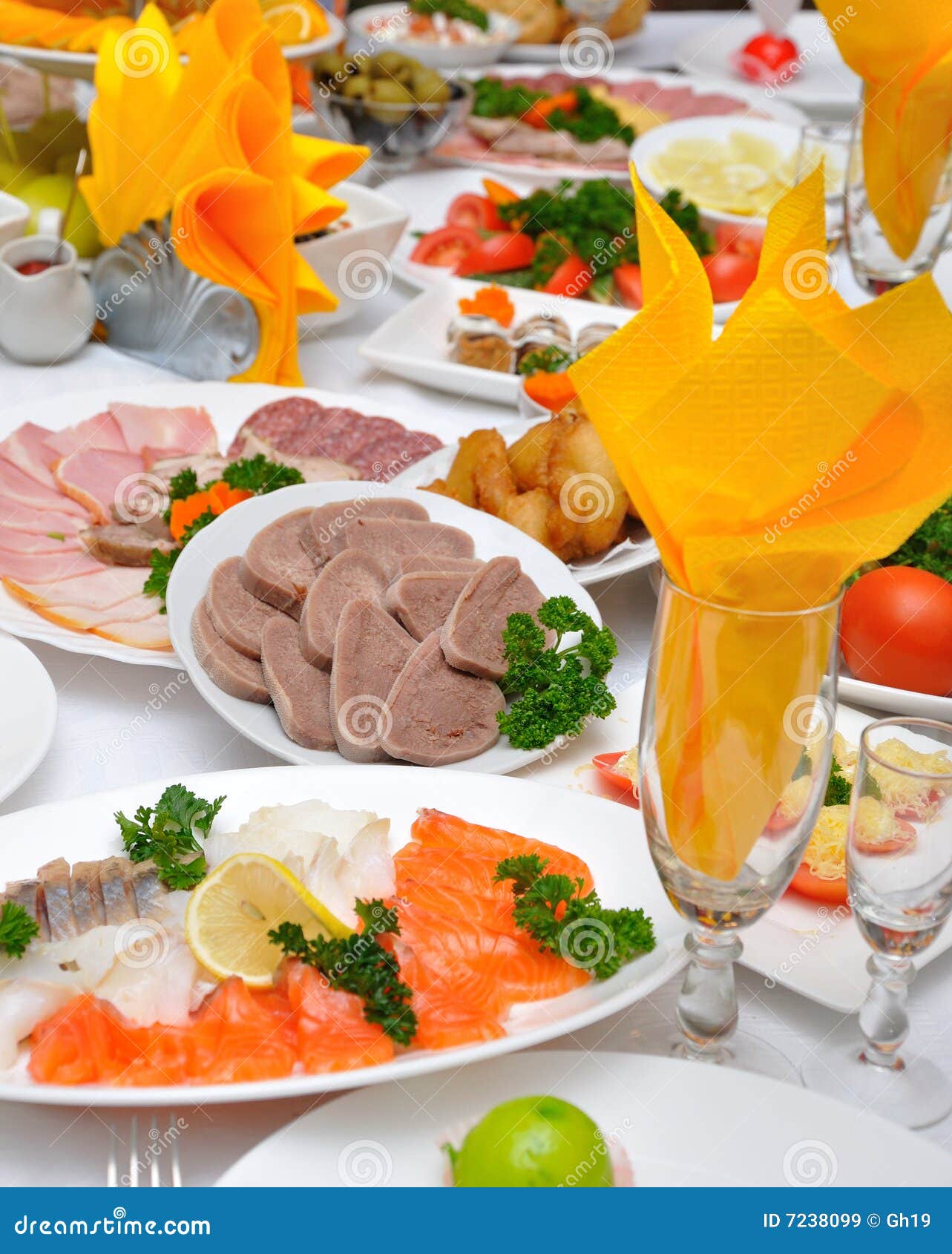 Served table stock image. Image of close, plate, vegetable - 7238099