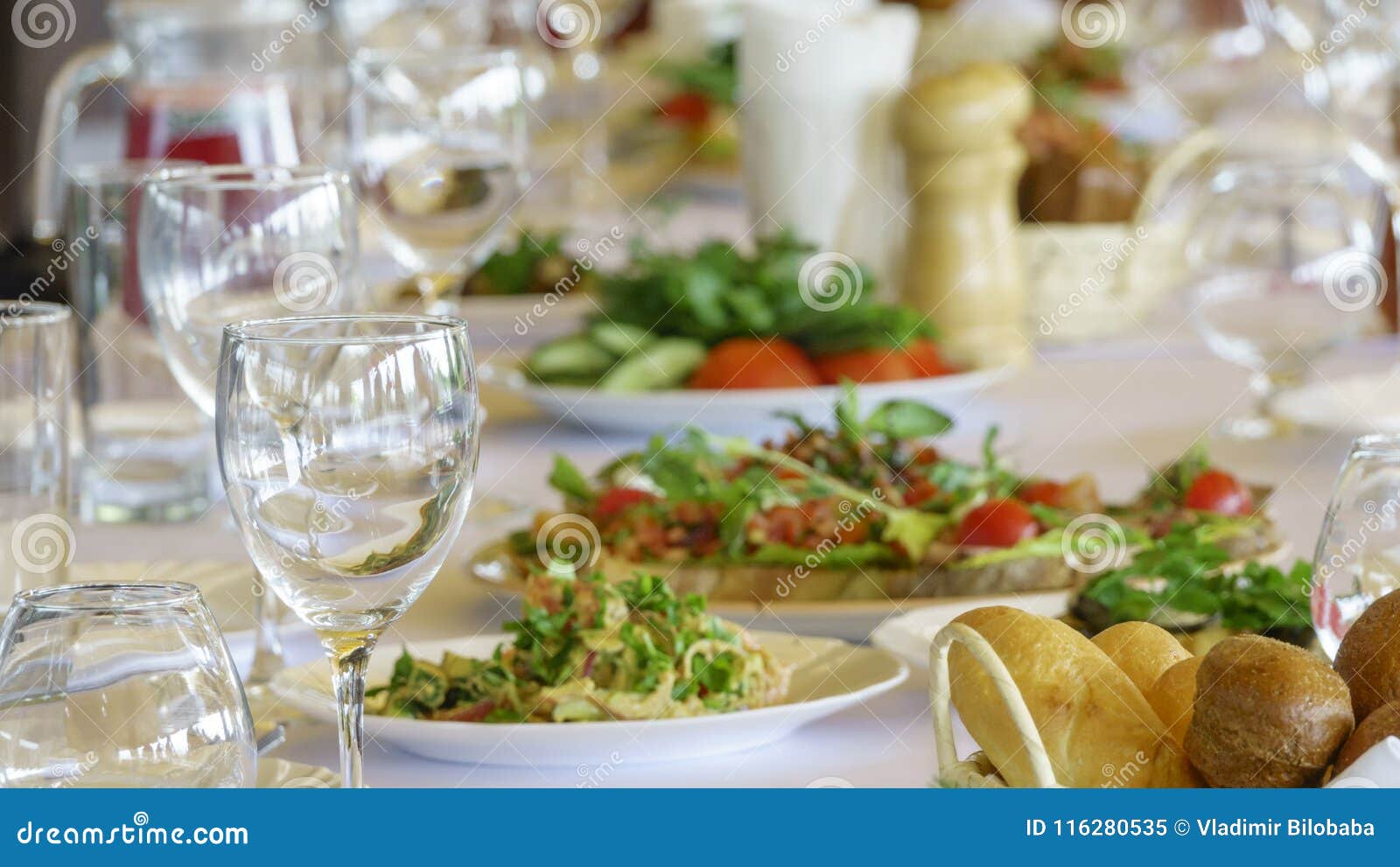 Served table for a banquet stock image. Image of black - 116280535