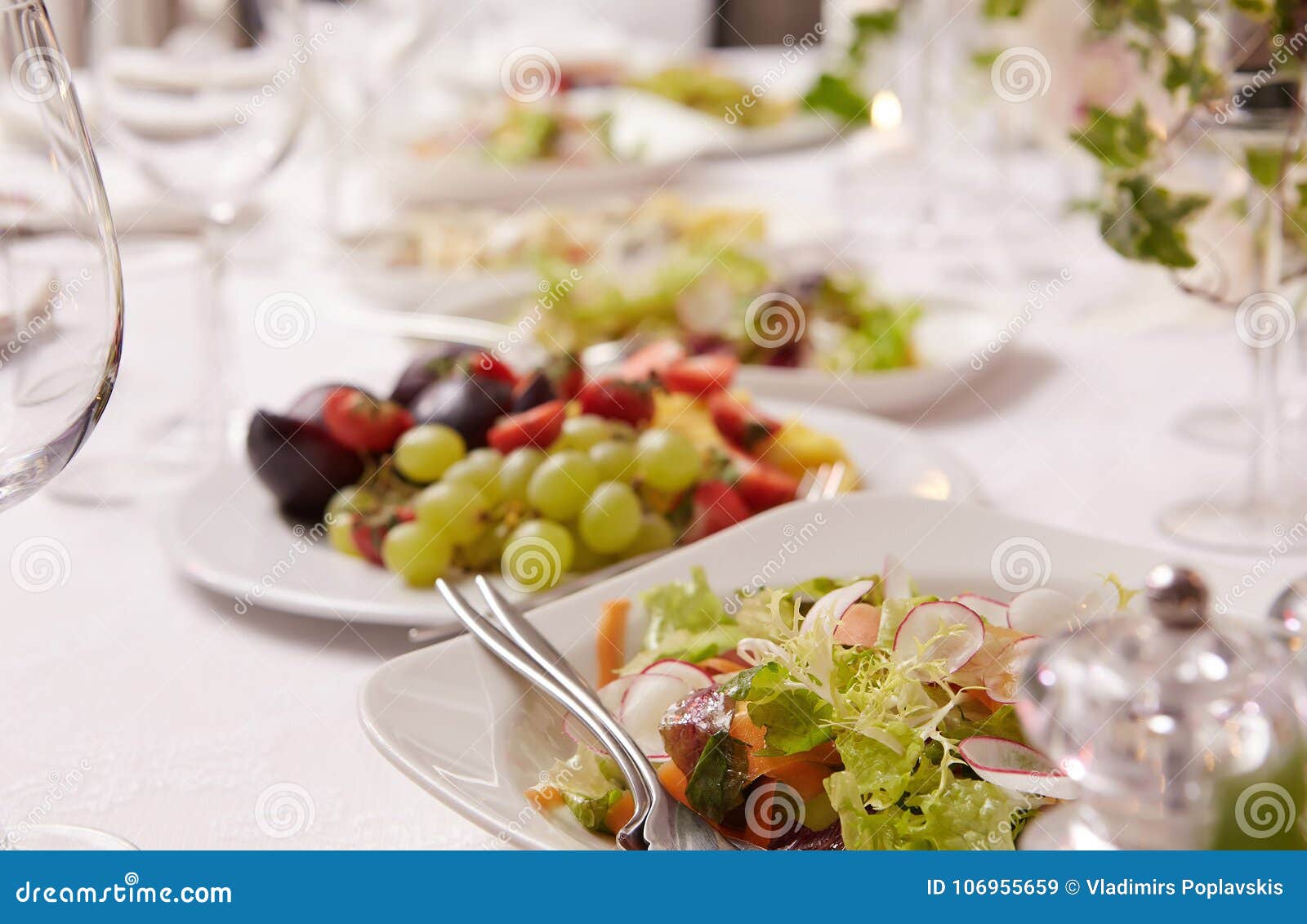 Served Table with Different Meals. Stock Image - Image of healthy ...