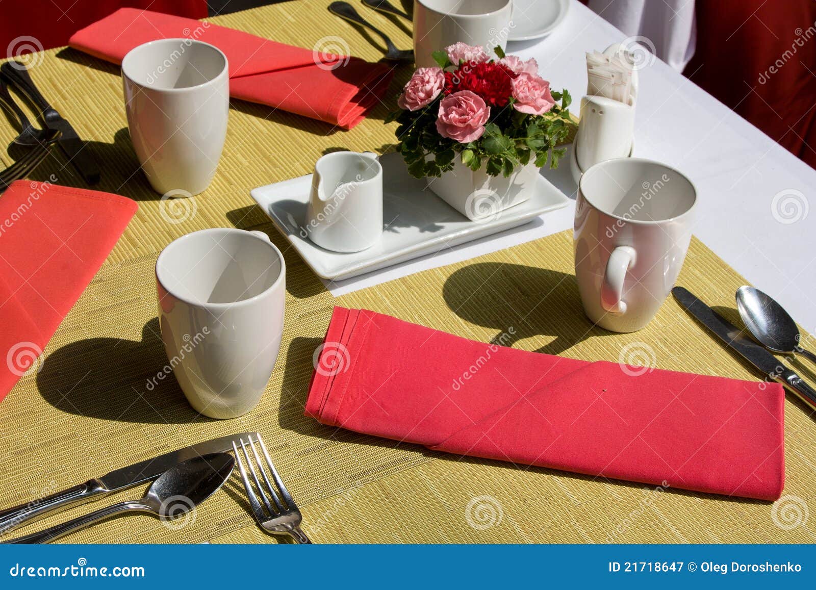 Served table in restaurant stock image. Image of place - 21718647