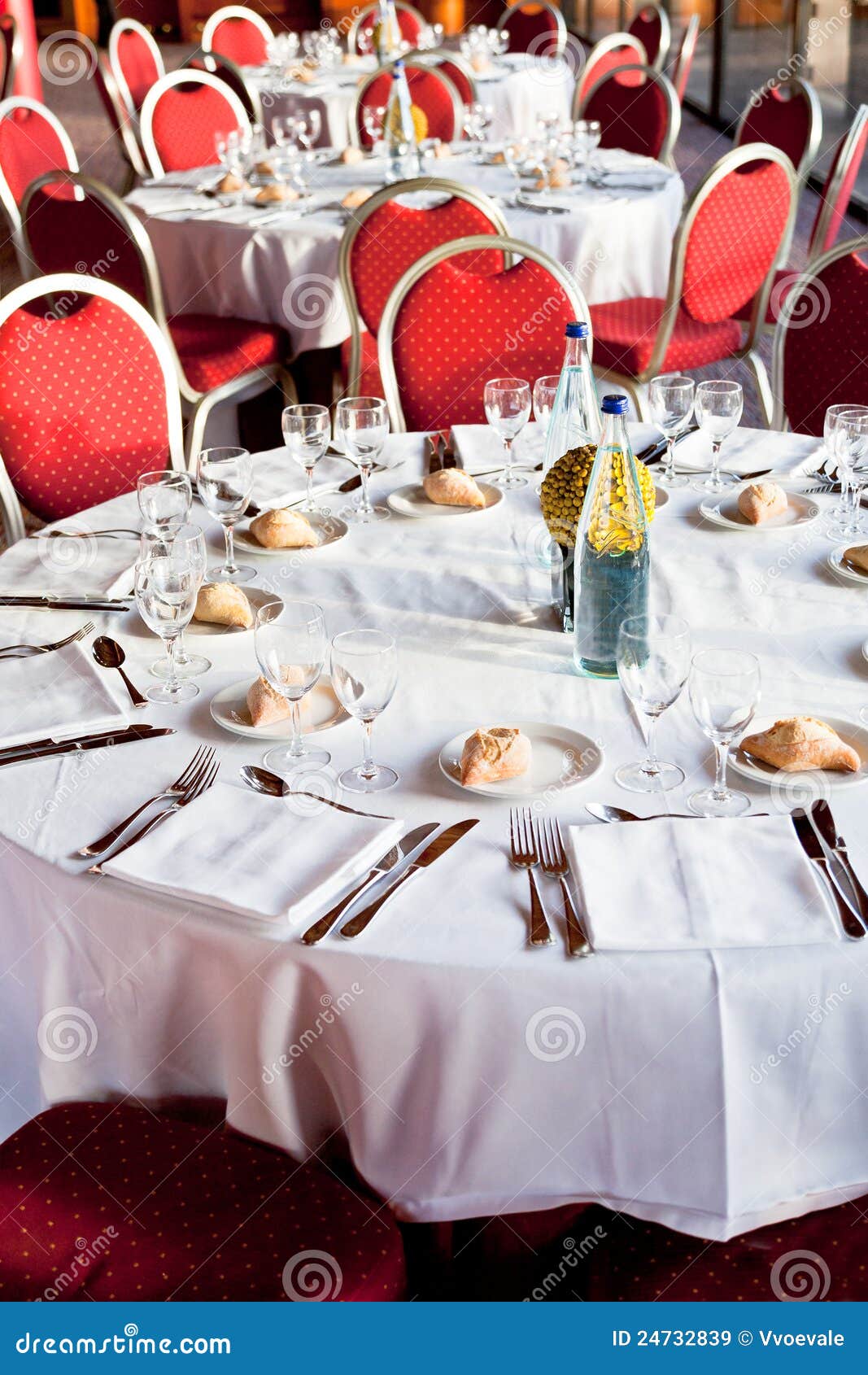Served table in restaurant stock image. Image of banquet - 24732839