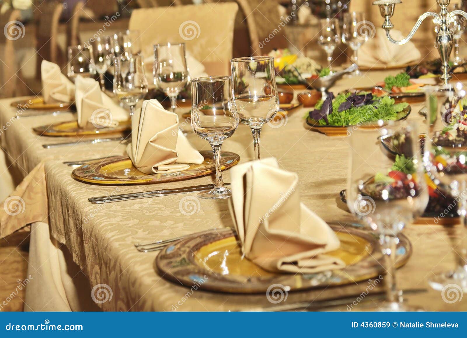 Served Table in a Restaurant Stock Image - Image of celebration ...