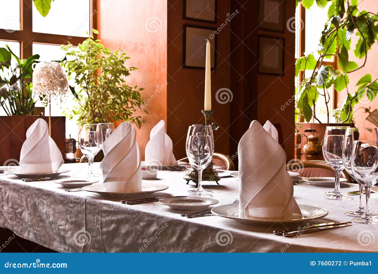 The Served Table at Restaurant Stock Photo - Image of design, nice: 7600272
