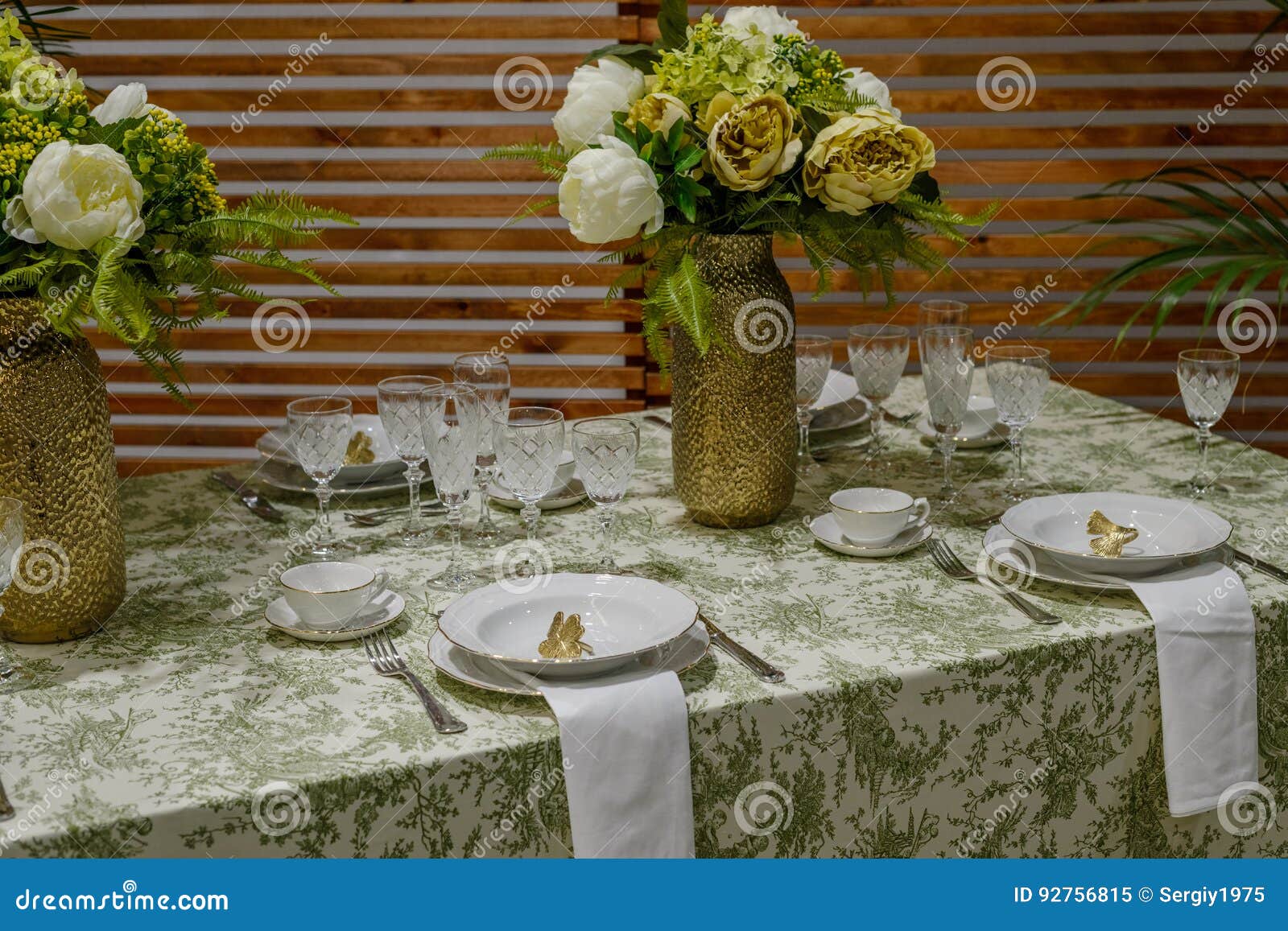 Served Table in a Restaurant Close Up Stock Image - Image of decor ...