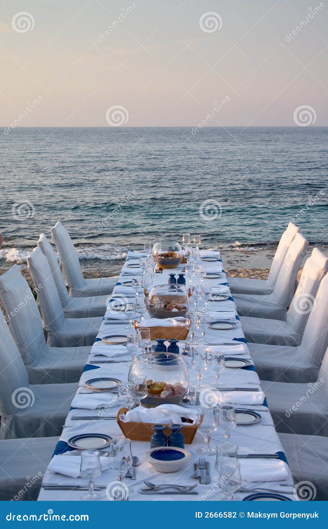 Served Table on the Sea Shore Stock Photo - Image of ocean, coast: 2666582
