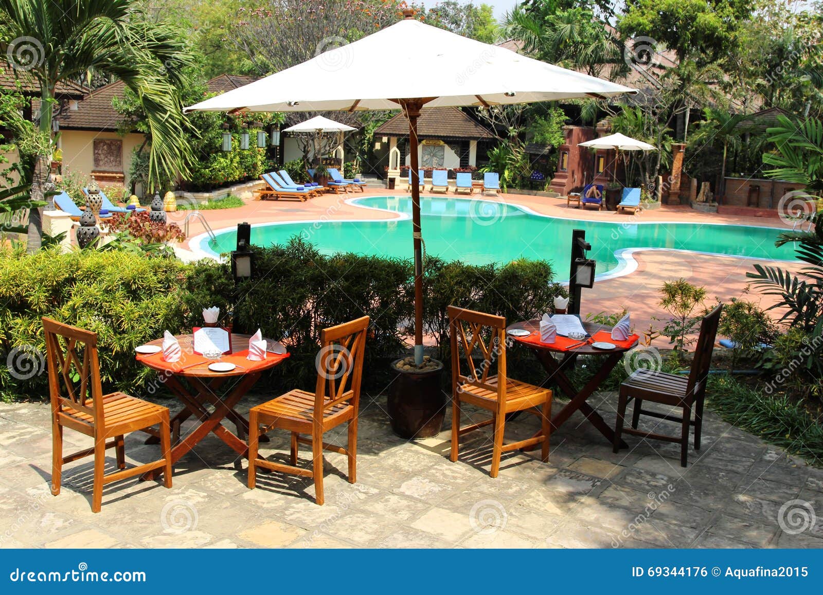 Served Tables at Luxury Resort Editorial Photo - Image of elegant ...