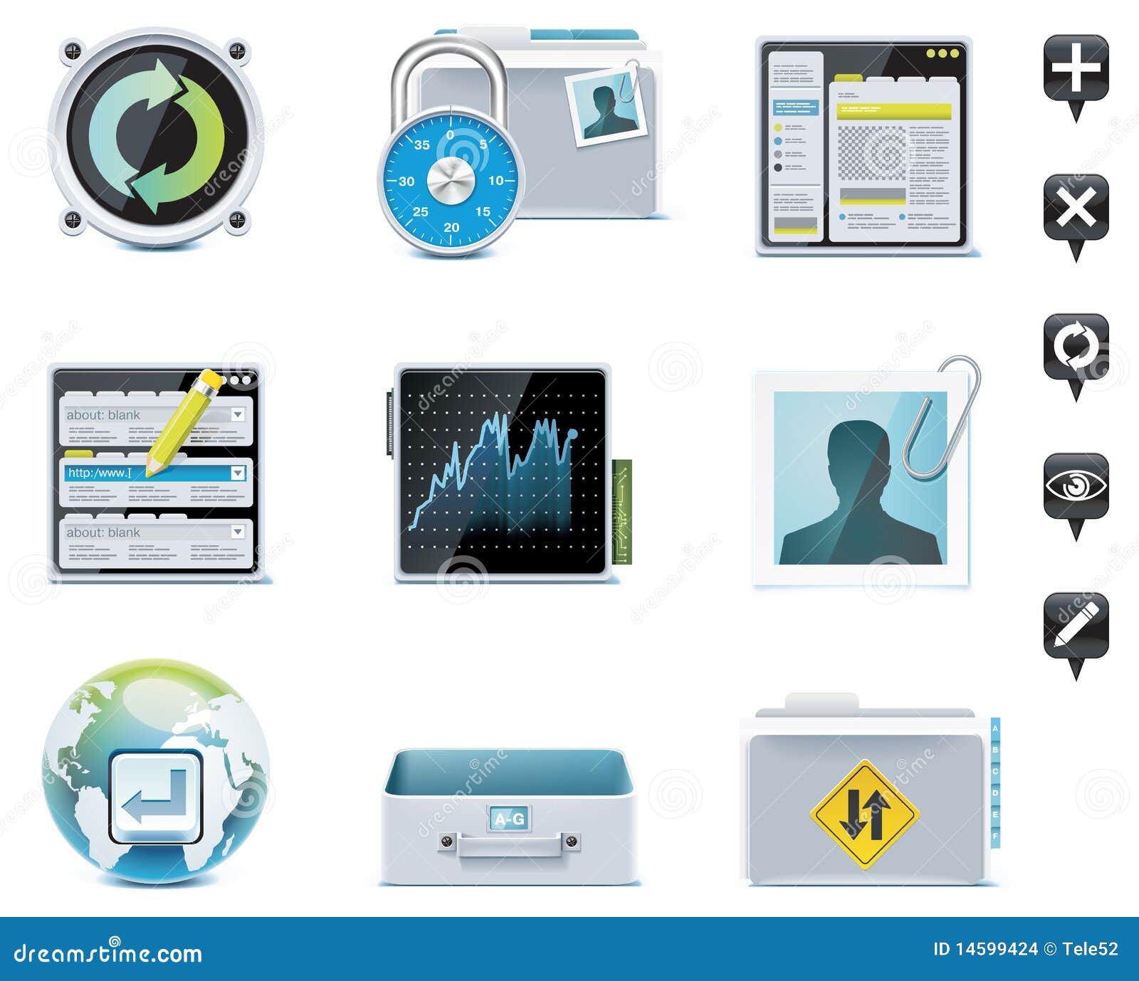 Server Administration Icons. Part 2 Stock Vector - Illustration of ...