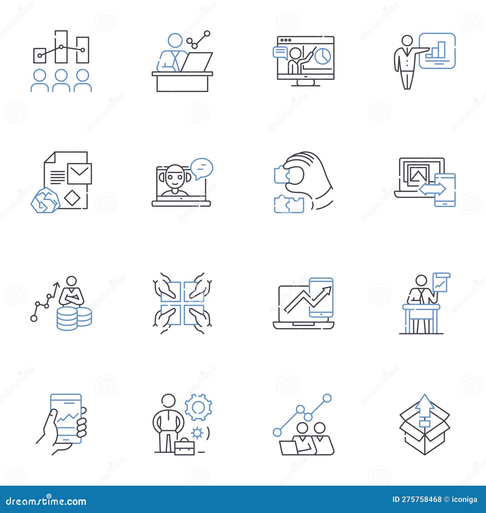 Server Administration Line Icons Collection Deployment Configuration Security Backup