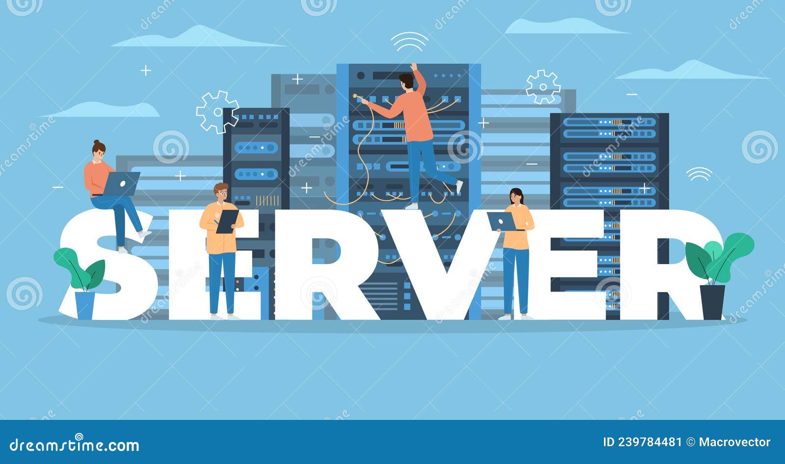 Server Administration Text Composition Stock Vector - Illustration of ...