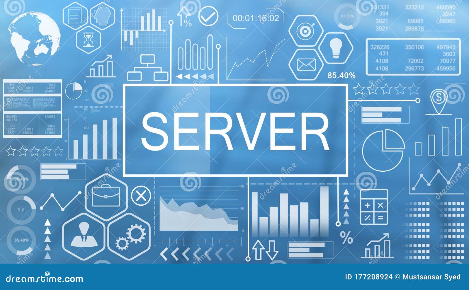 Server, Animated Typography Stock Illustration - Illustration of tech ...