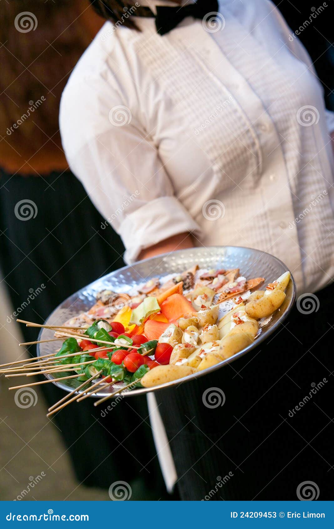 Server with appetizers stock image. Image of dine, server - 24209453