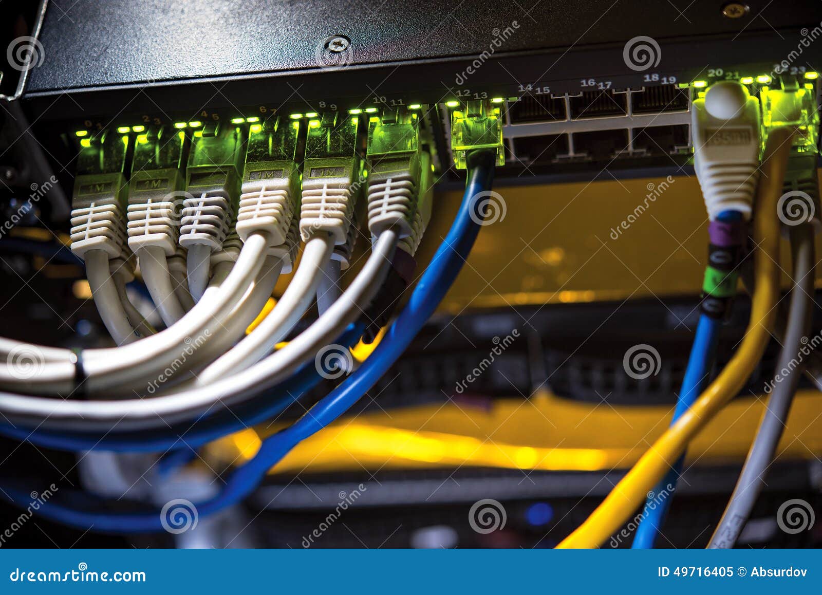 Server and Attached Wire Network Stock Image - Image of cabinet ...