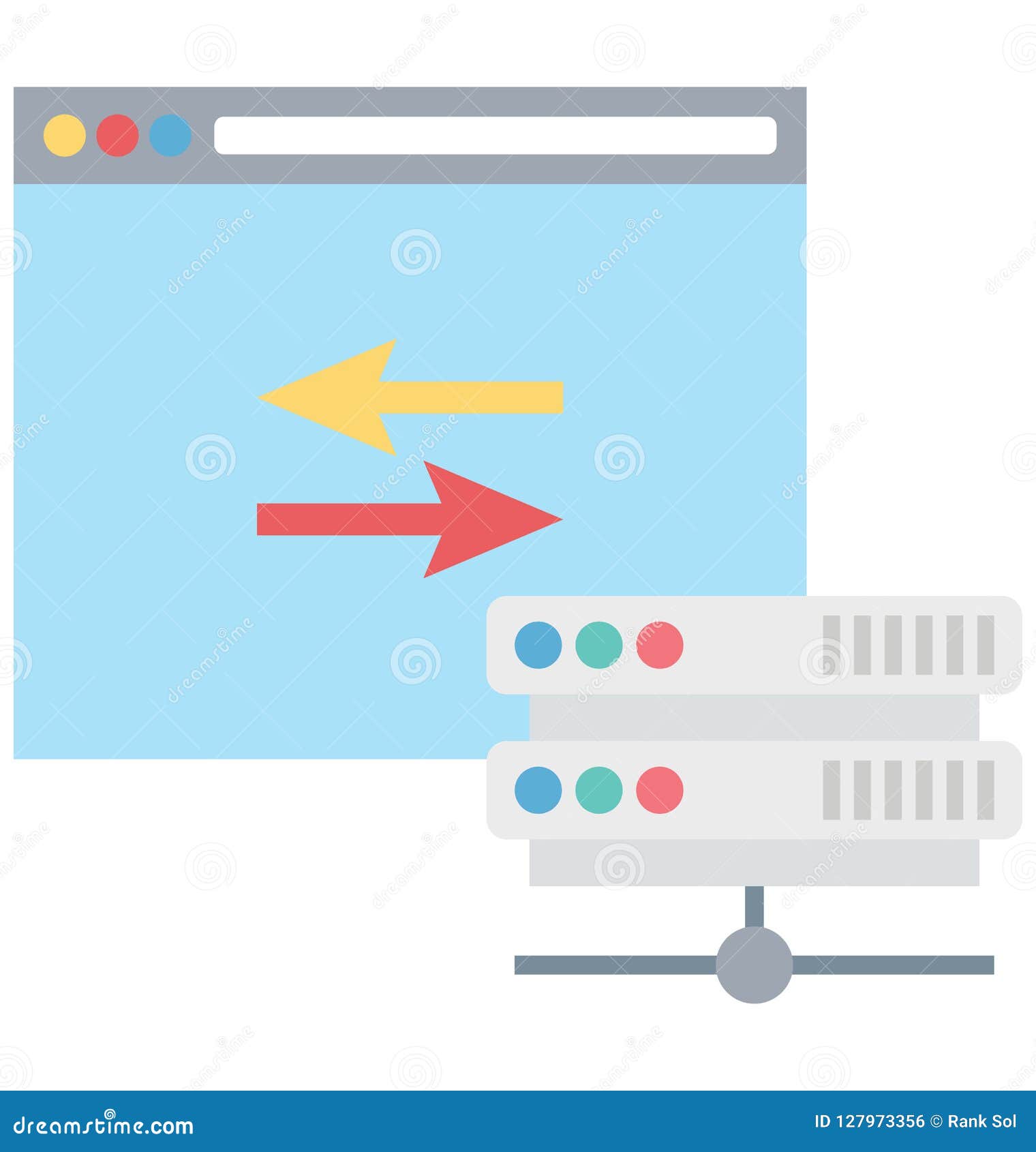 Server Backup Backup Solutions Isolated Which Can Be Easily Edit Or Modified Stock Vector