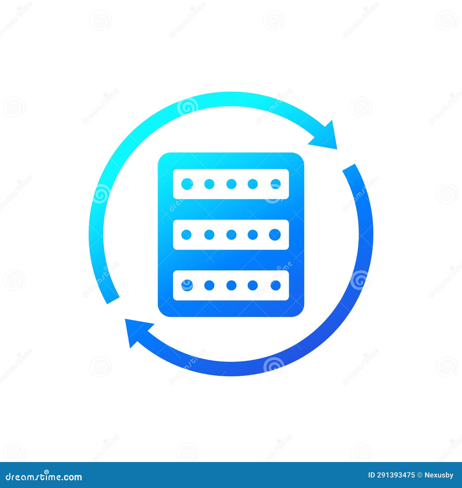 Server Backup Icon on White Stock Illustration - Illustration of logo ...