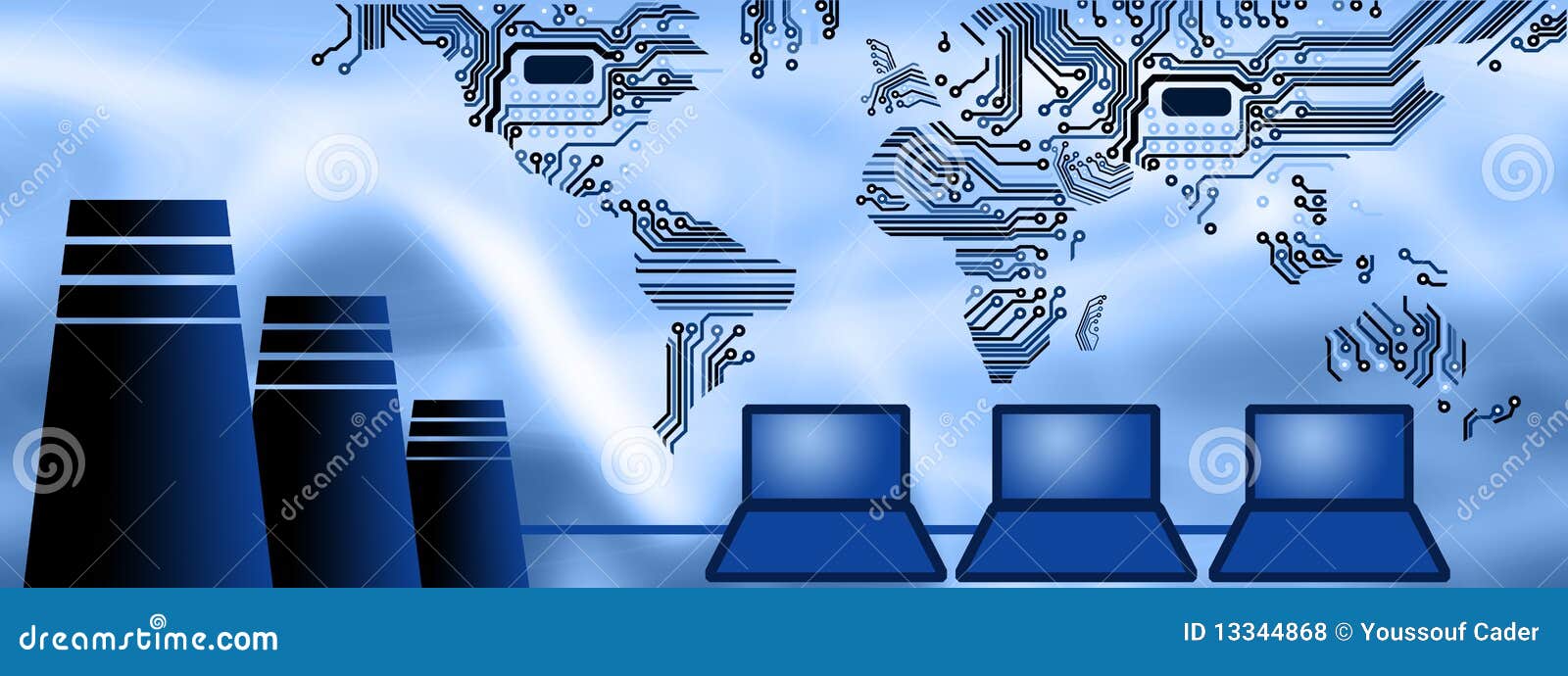 Server banner stock illustration. Illustration of technology - 13344868