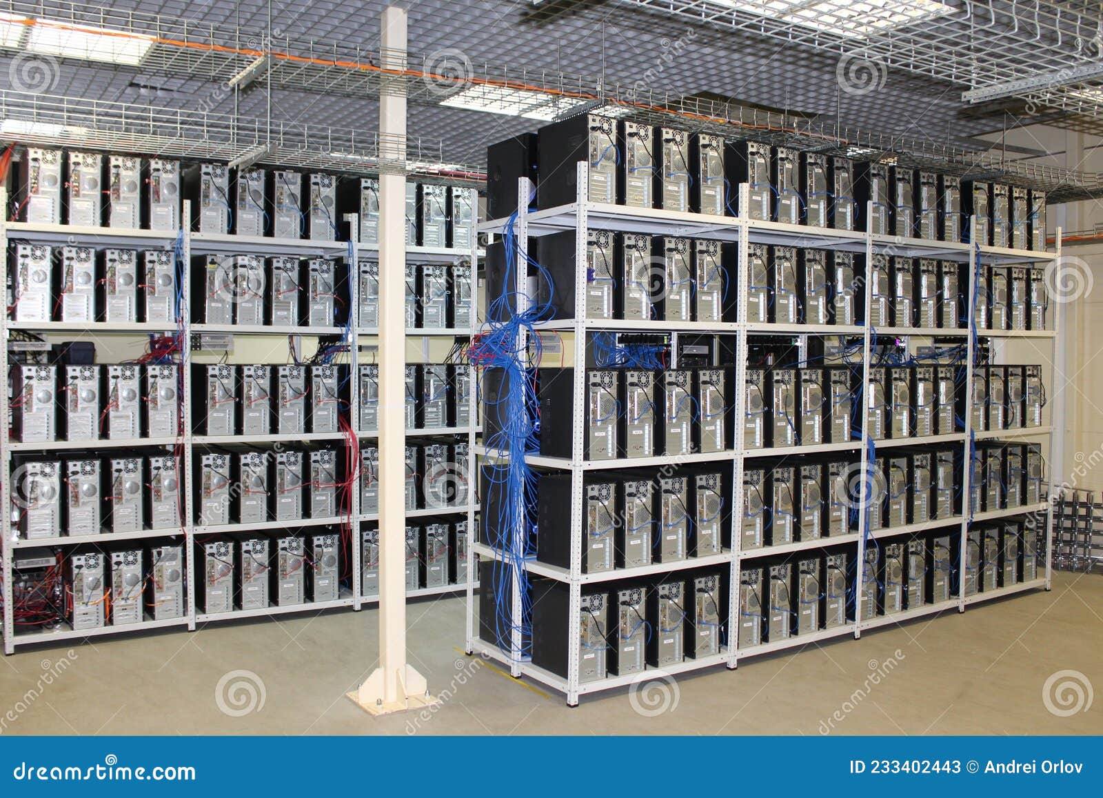 Server Blocks on the Racks of the Data Center Stock Image - Image of ...