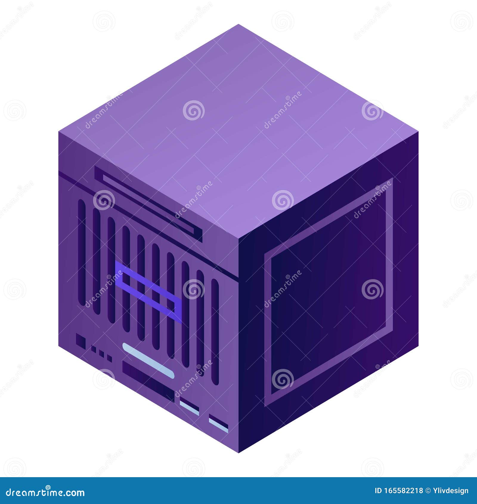 Server Box Icon, Isometric Style Stock Vector - Illustration of gray ...