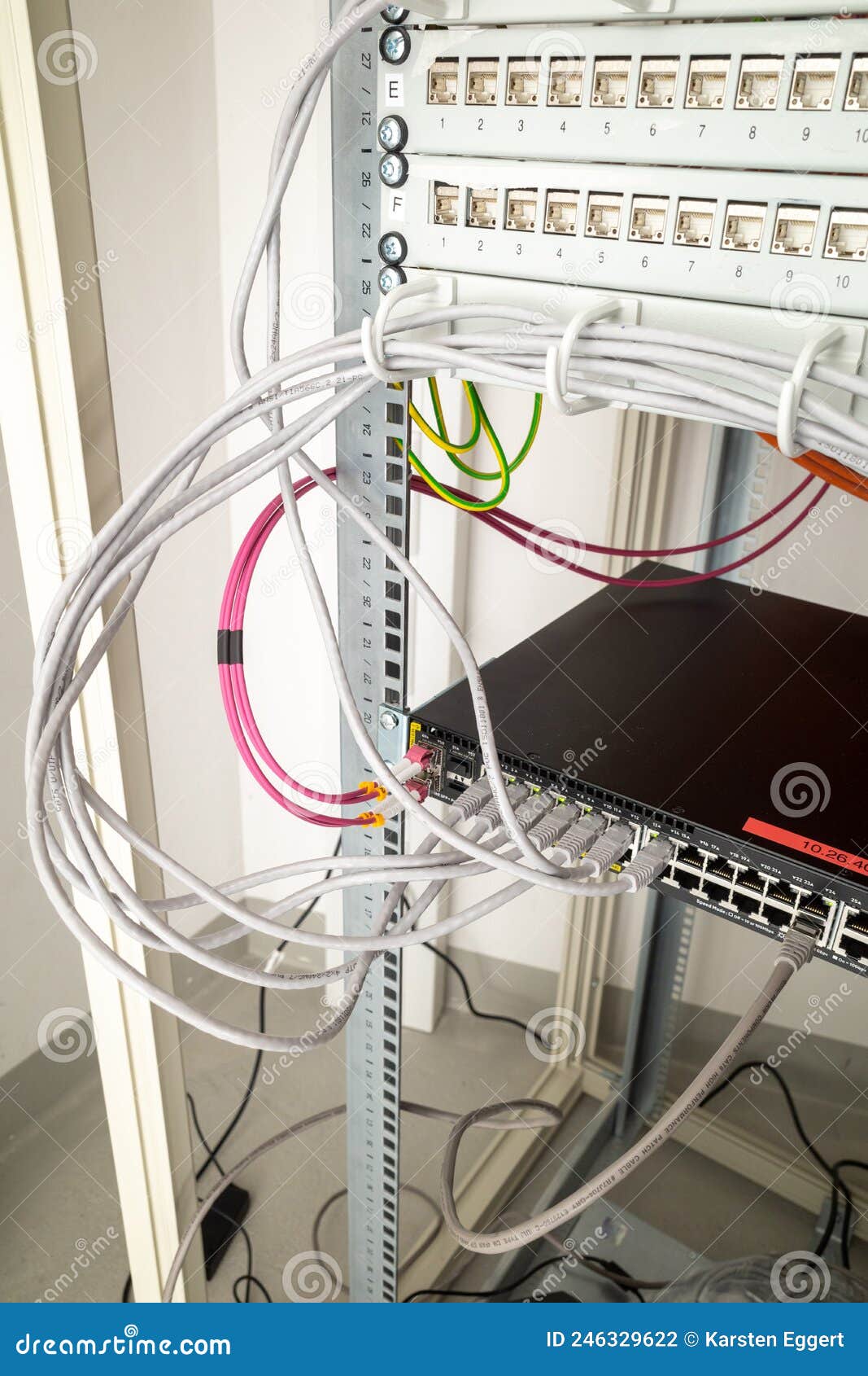In the Server Cabinet are Many Patch Panels and Switches Stock Photo ...