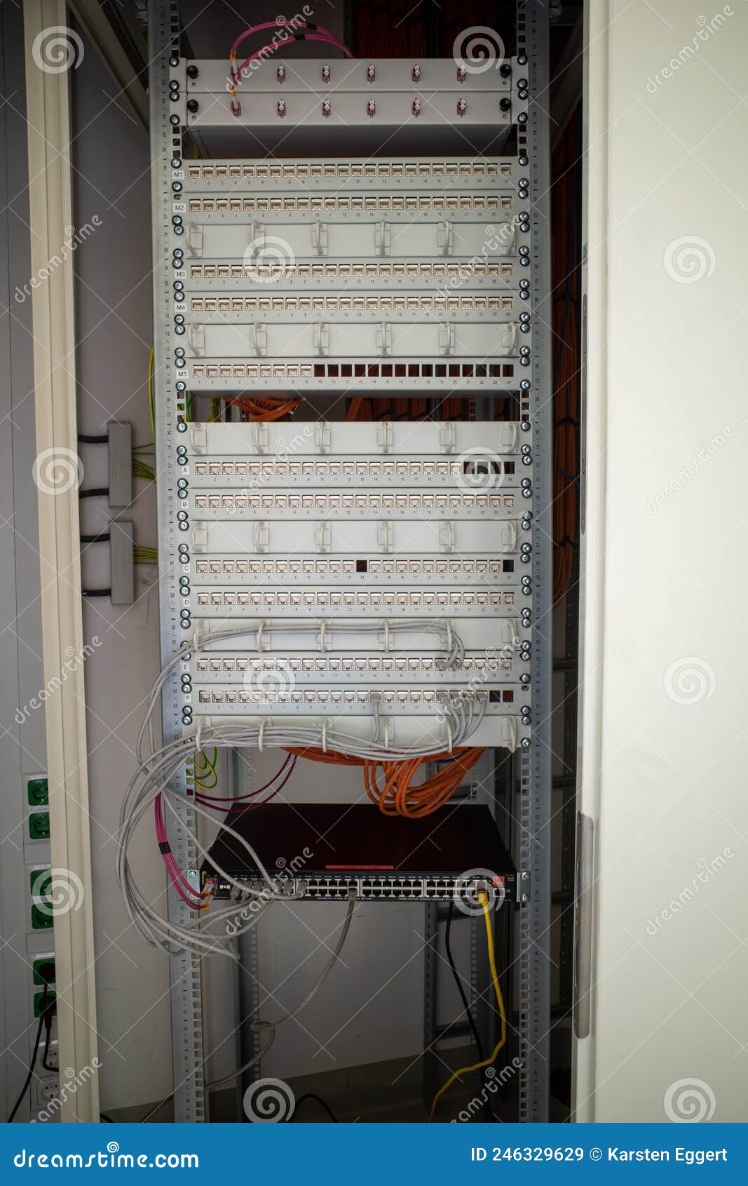 In the Server Cabinet are Many Patch Panels and Switches Stock Image ...