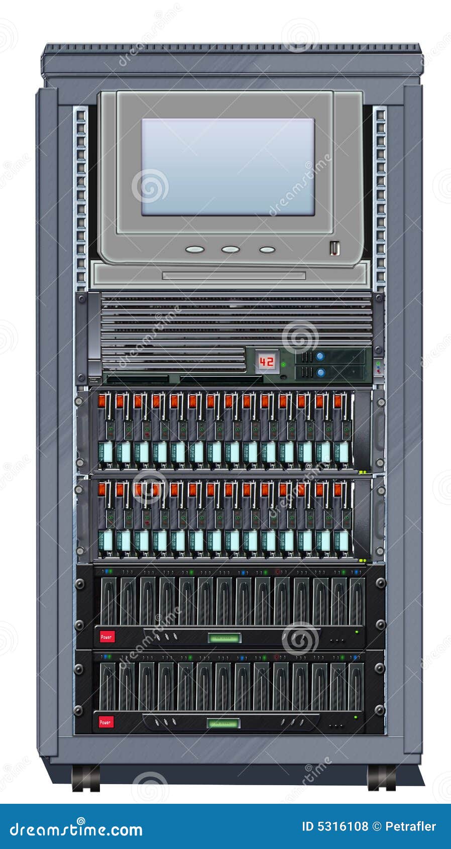 Server Cabinet, Rack Mounted 2 Stock Illustration - Illustration of ...
