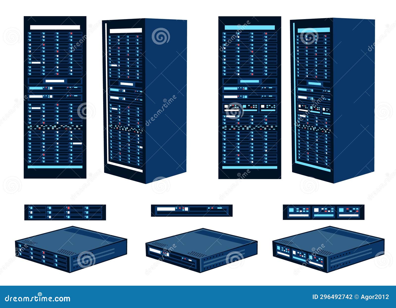 Server Cabinets and Racks. Separate Servers of Data Centers Stock ...