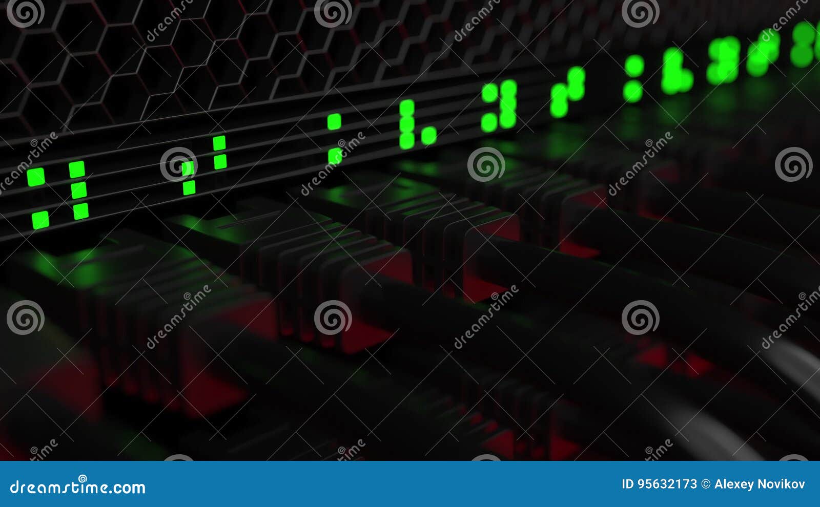 Server Cables and Blinking Lamps. Cloud Technology or Modern Corporate ...