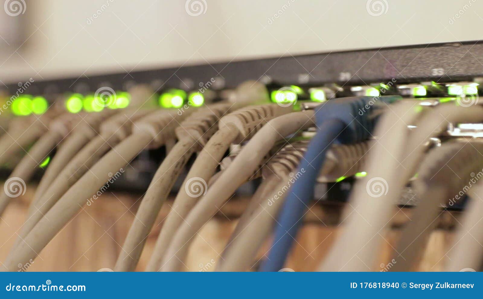 Server with Cables and Flashing Led Lights, Switchboard Panel Stock ...