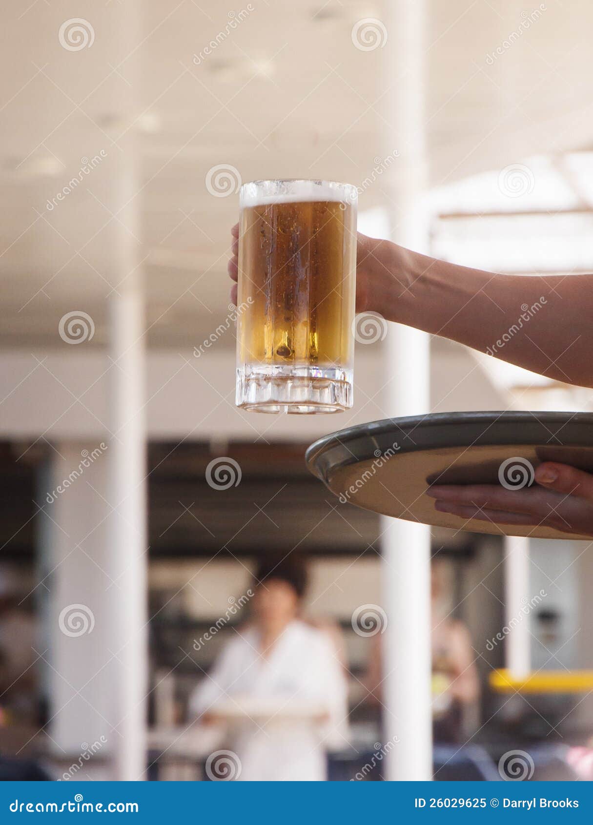 Server Carrying Mug of Beer Stock Image - Image of serving, cold: 26029625