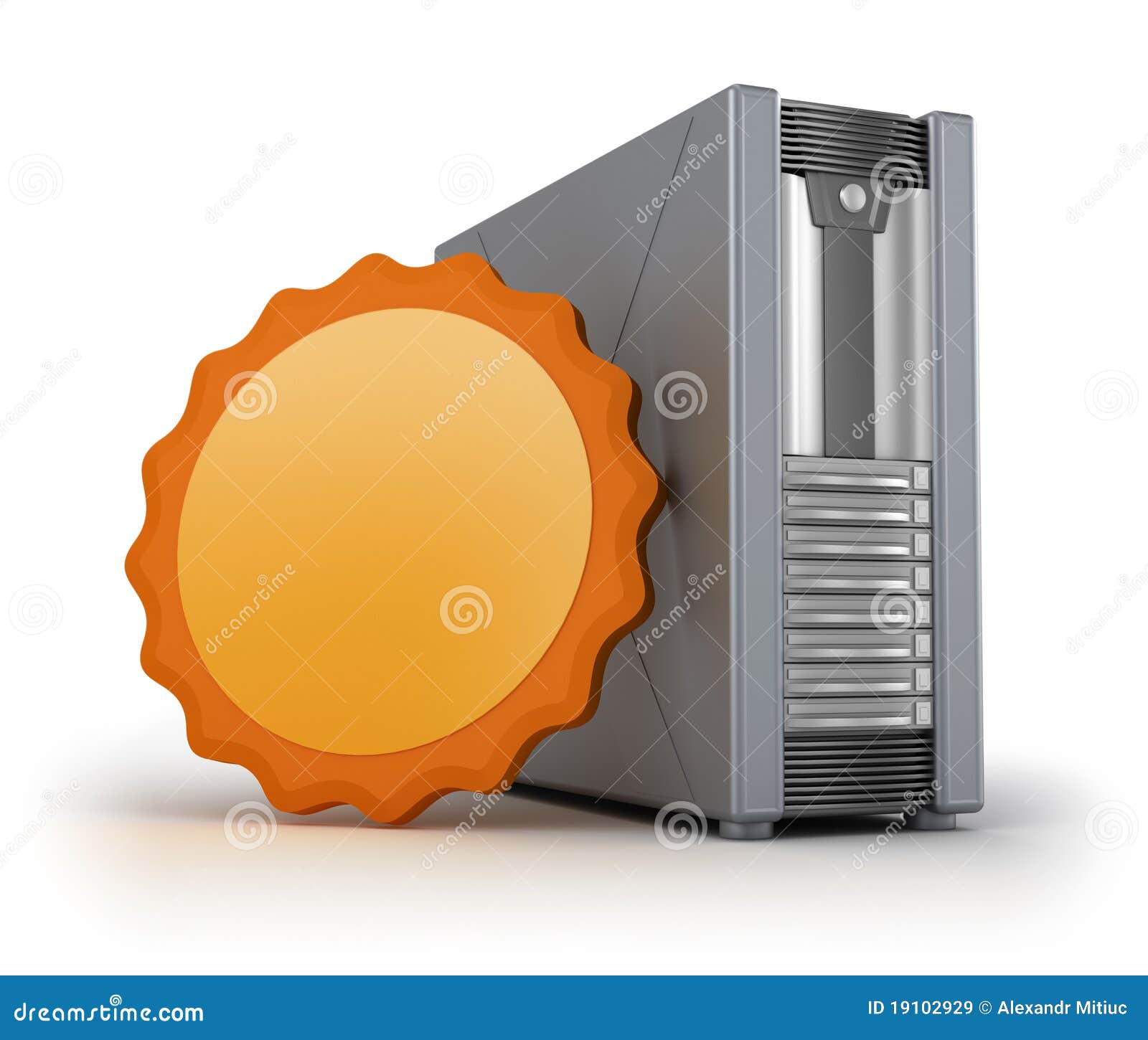 Server Case with label stock illustration. Illustration of promotion ...