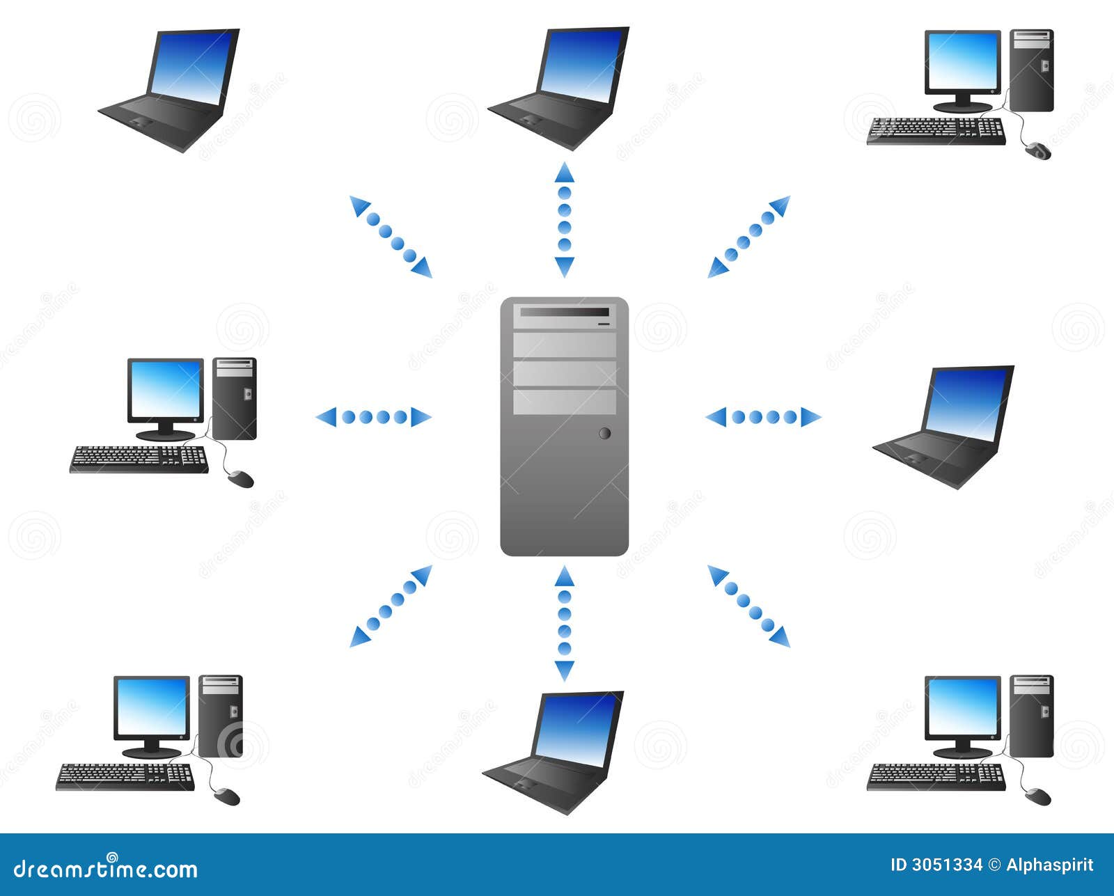 Server - Client Communication Stock Vector - Illustration of computer ...
