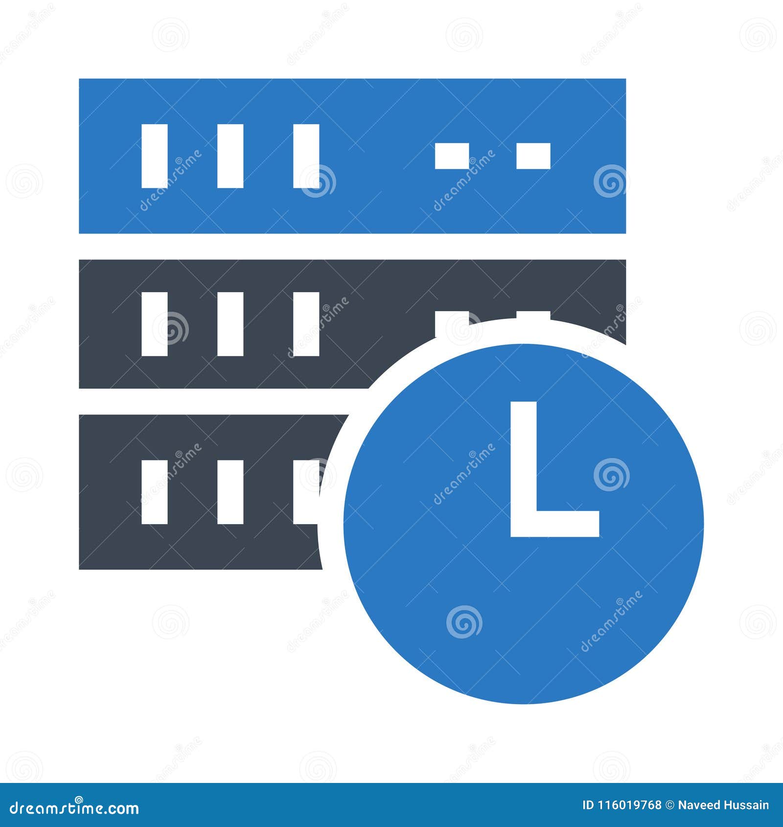 Server Clock Glyphs Double Color Icon Stock Illustration - Illustration ...