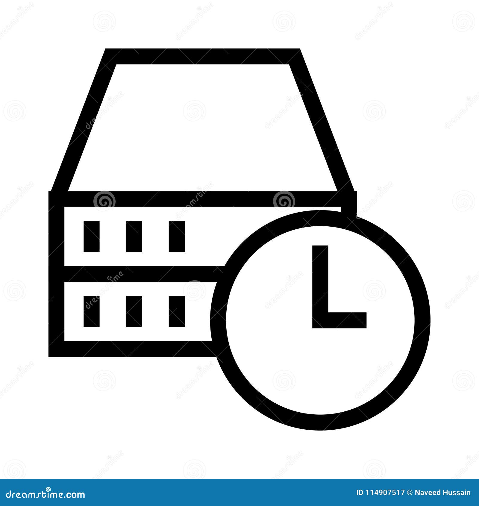 Server Clock Vector Glyphs Icon Stock Vector - Illustration of icon ...